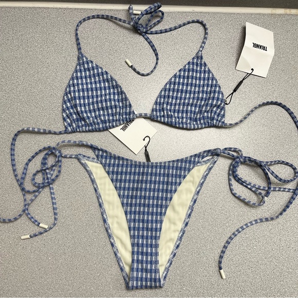 triangl swimwear | Swim | Nwt Triangl Gingham Vinca Bikini Set | Poshmark
